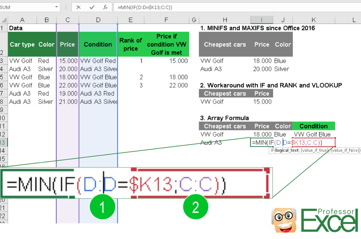 04_MINIF_MAXIF_Array | Professor Excel | Professor Excel