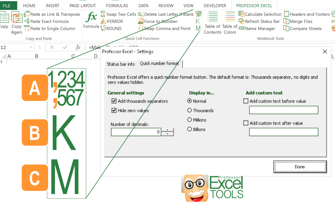 ProfEx_Tools_ThousandsMillions | Professor Excel | Professor Excel