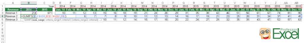 SUMIFS_horizontally_example - Professor Excel