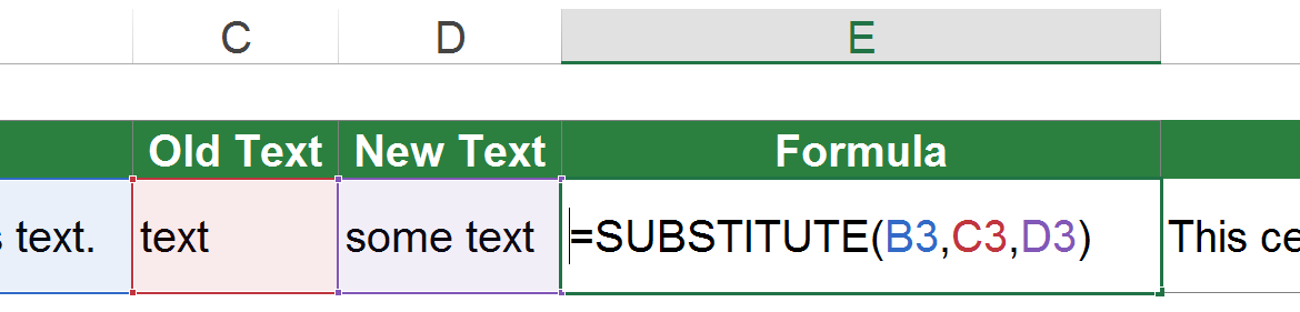 Example 1 SUBSTITUTE Professor Excel Professor Excel
