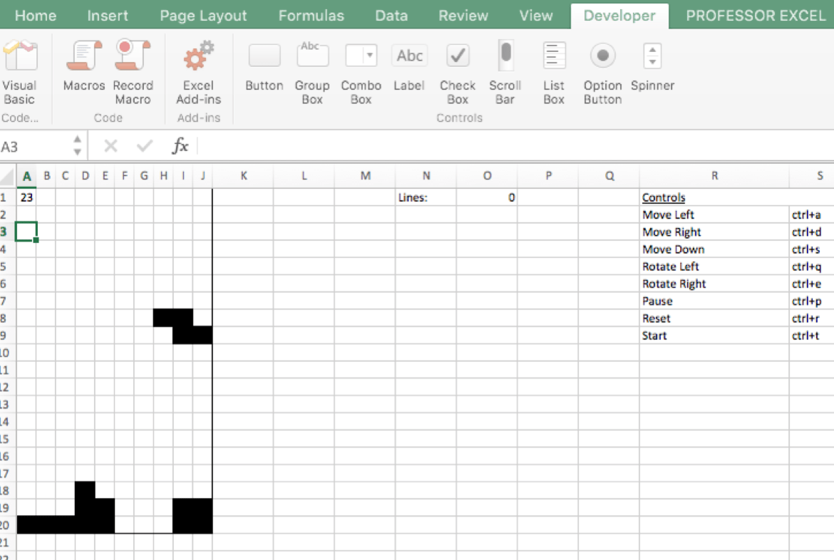 Playtetris Professor Excel Professor Excel