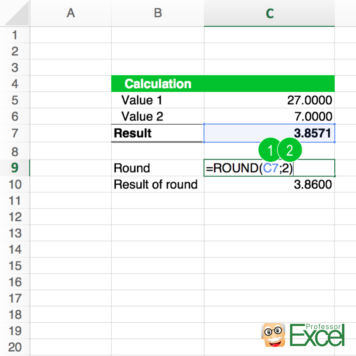 Round Professor Excel