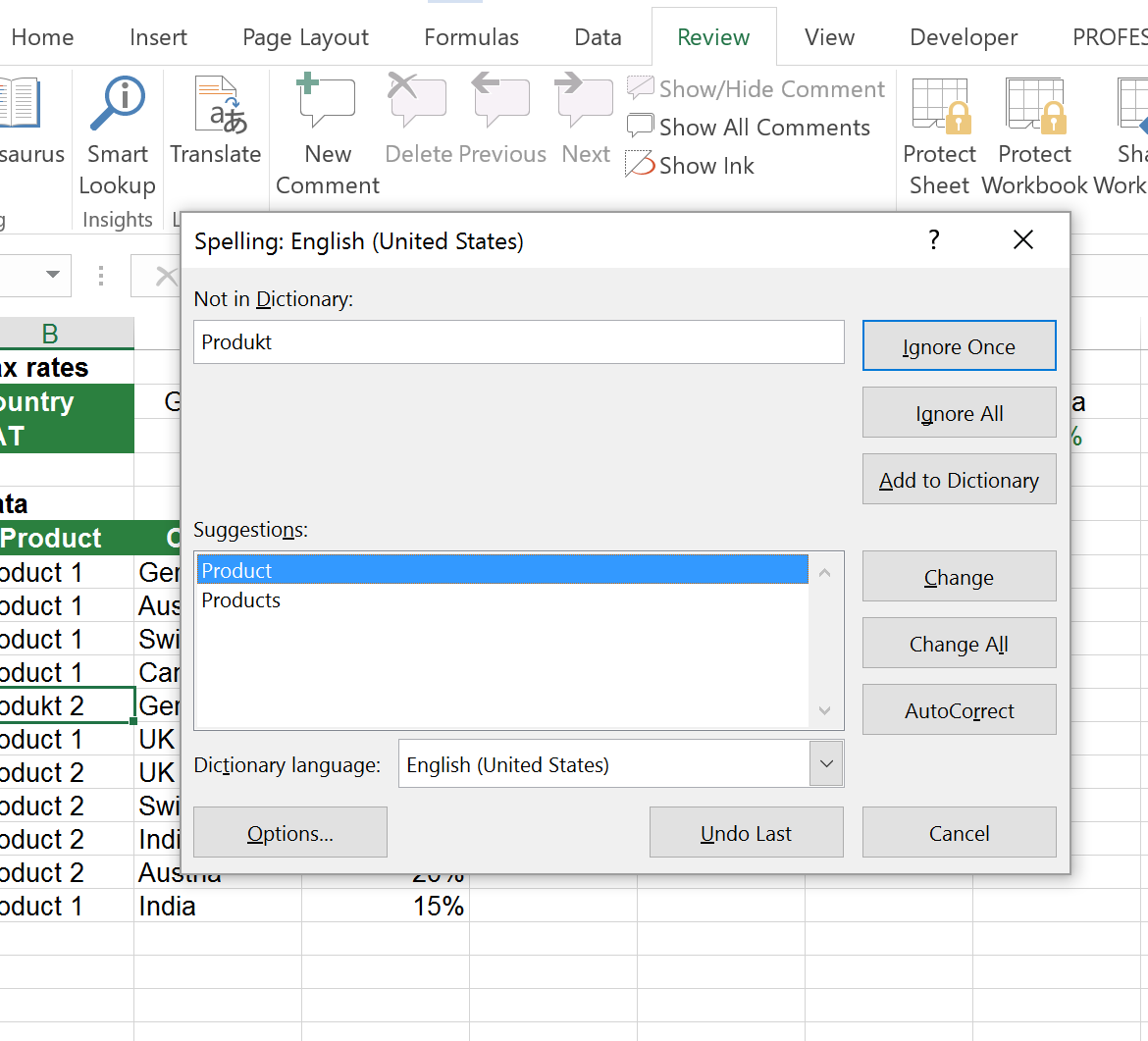 SpellCheck Professor Excel Professor Excel
