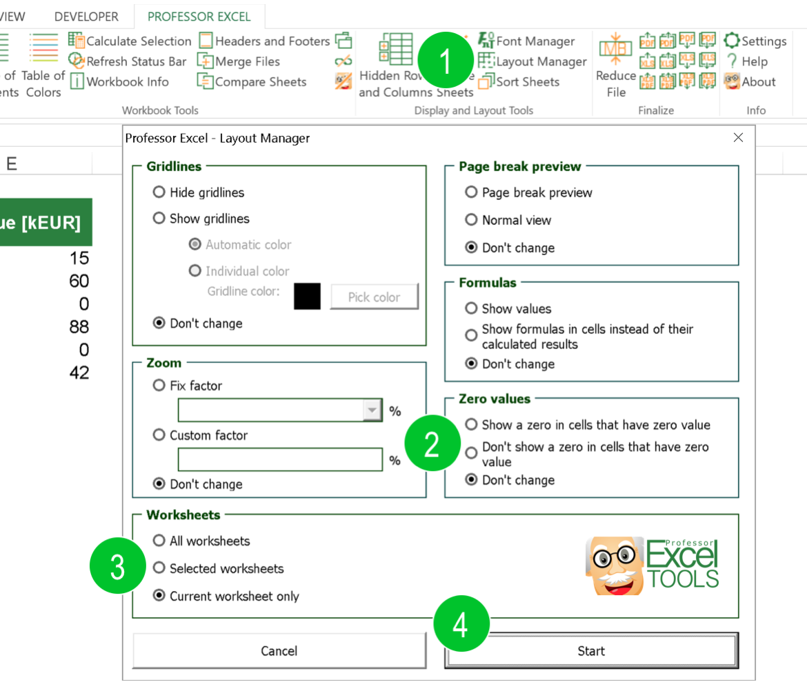 ProfessoExcelTools_HideZero_LayoutManager | Professor Excel | Professor ...