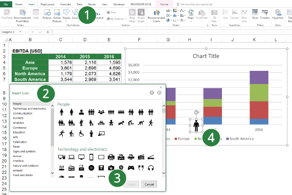 Icons Office 2016 Final Professor Excel