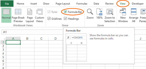 Formula Bar Is Missing In Excel How Can I Get It Back Professor 
