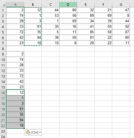 Copy Table to One Column in Excel: 4 Easy Methods