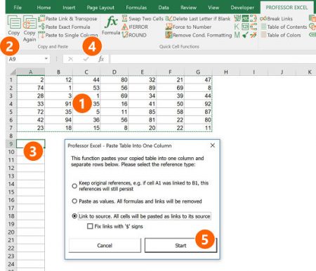 Copy Table to One Column in Excel: 4 Easy Methods