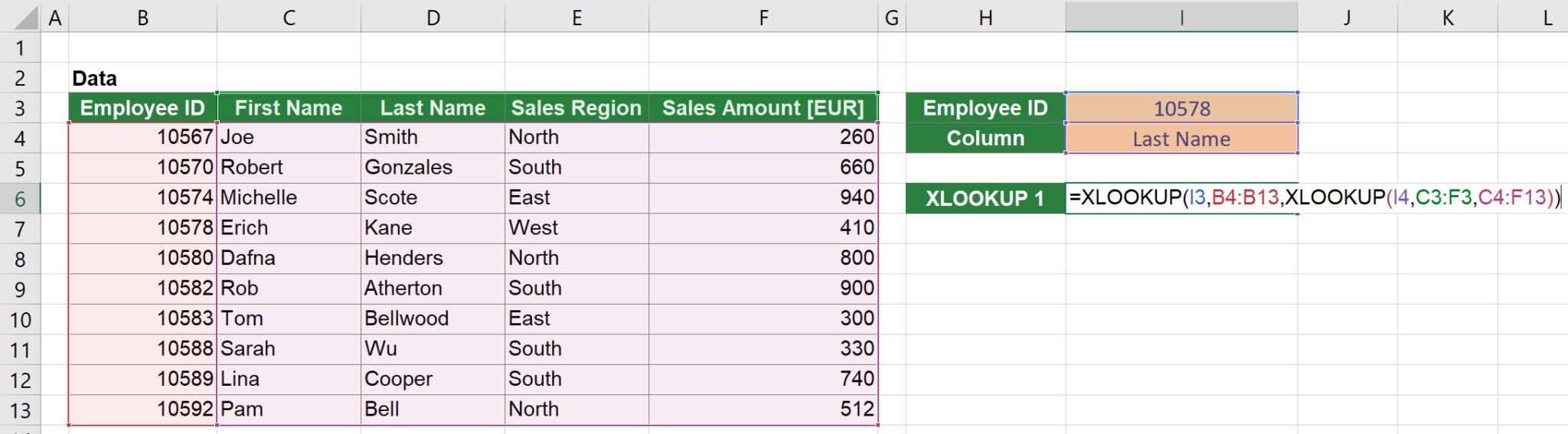 2D XLOOKUPs: How to use the new XLOOKUP for searching in two dimensions