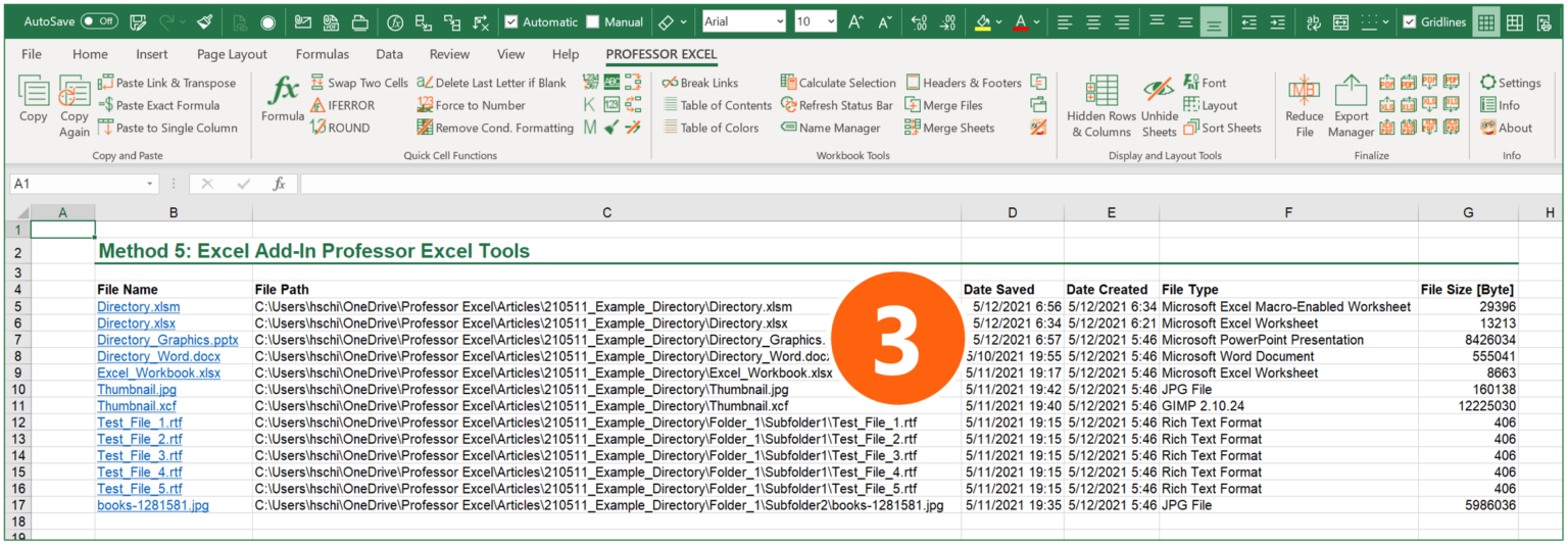 List Of All Files And Folders How To Easily Insert A Directory In Excel