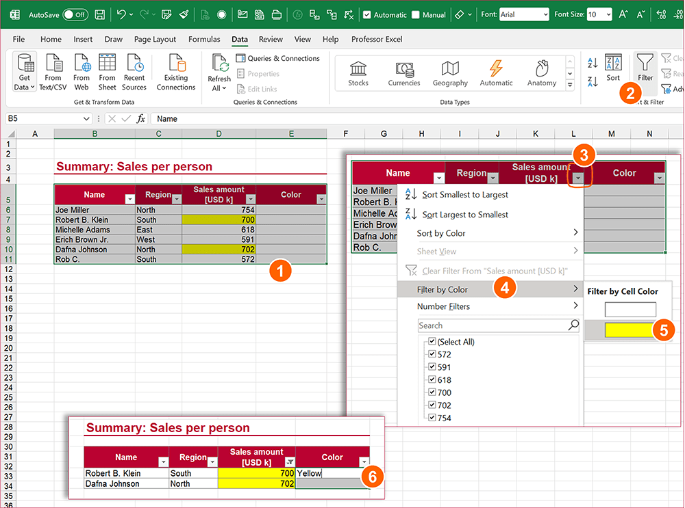 Excel Background Color Codes