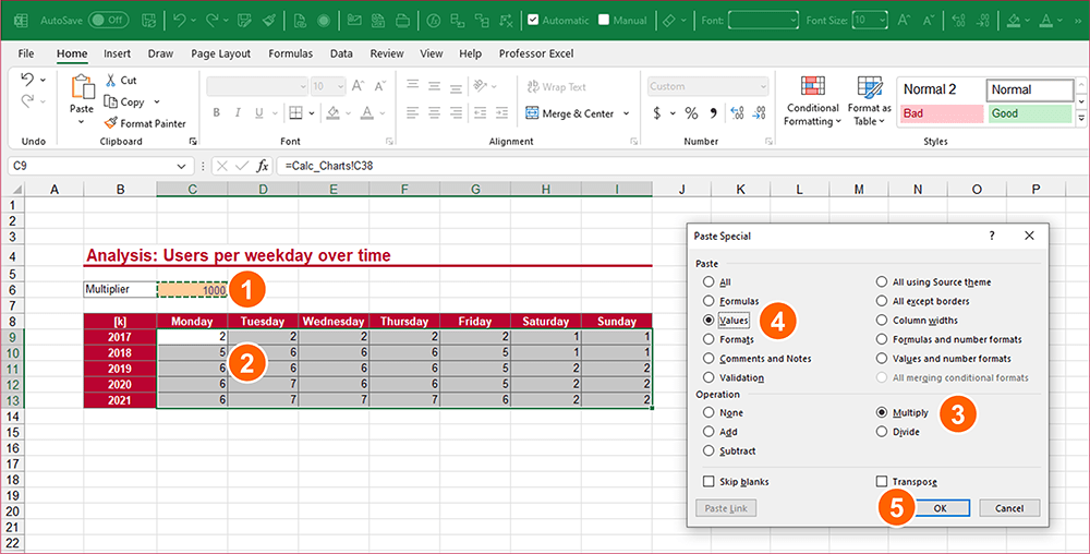 How To Multiply Existing Excel Formulas By Another Cell