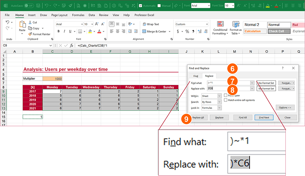 How to Multiply Existing Excel Formulas by Another Cell