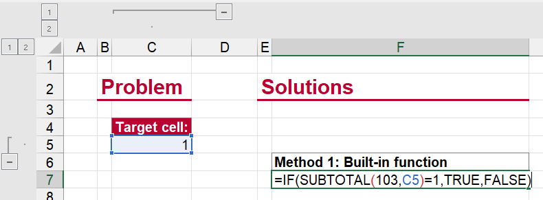 How To Check If Cell Is Visible Three Different Excel Formulas