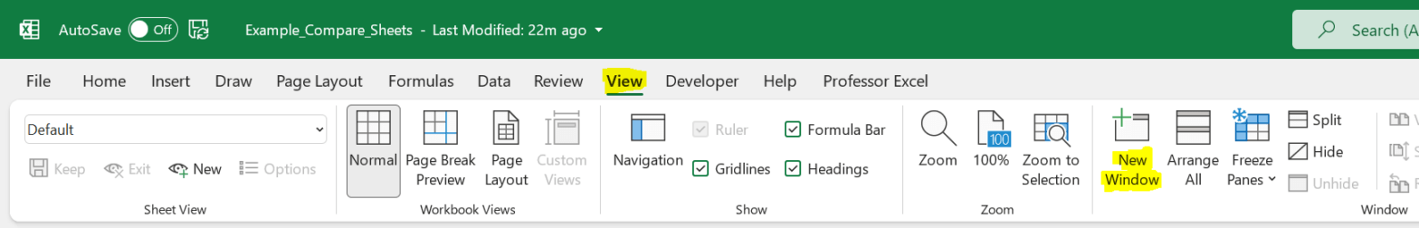 How to See an Excel File in Two Windows Side by Side