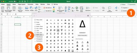 Delta ∆: How to Easily Insert Difference Sign "∆" in Excel